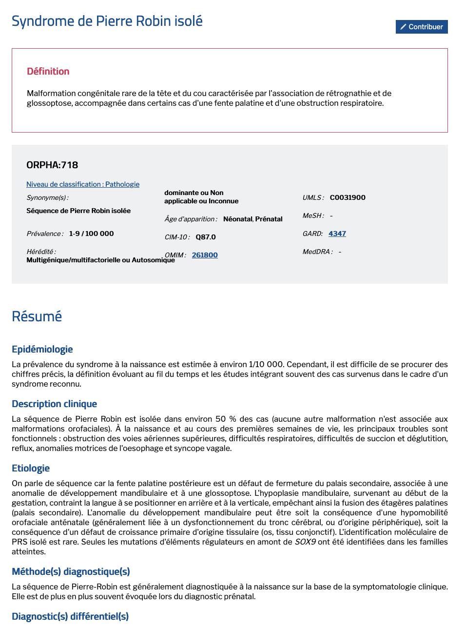 Séquence de Pierre Robin